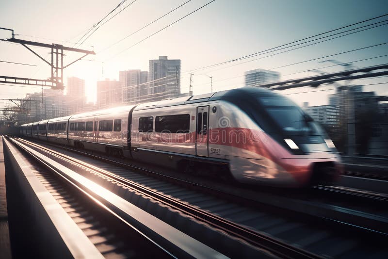 Modern High Speed Train. Neural Network AI Generated Stock Illustration ...