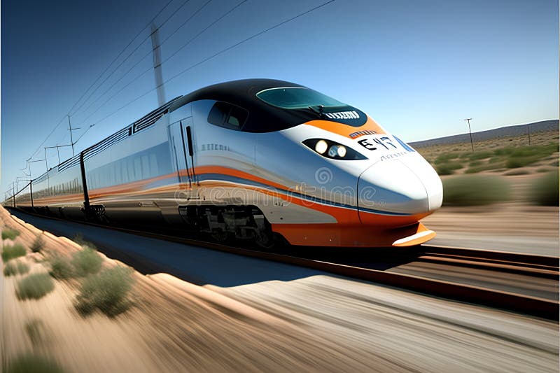 Modern High Speed Train on the Railway. Motion Blur Effect Stock ...