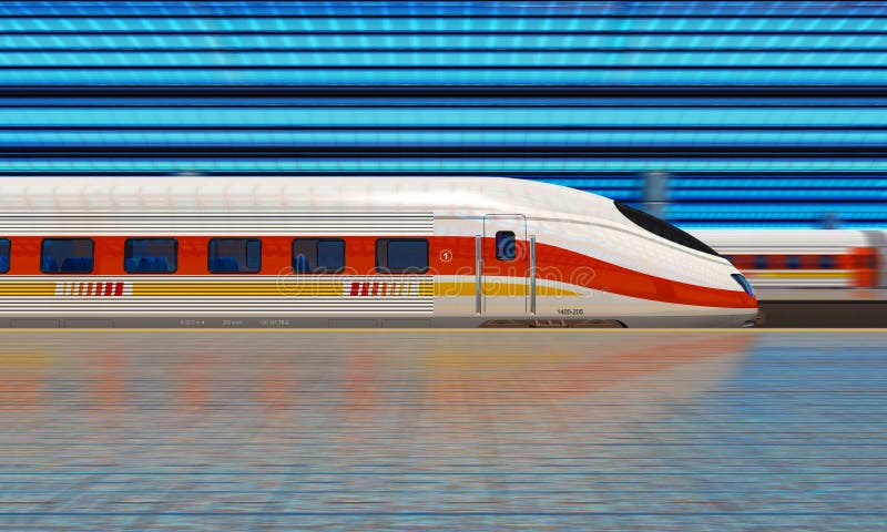 Modern High Speed Train at the Railway Station Stock Illustration ...