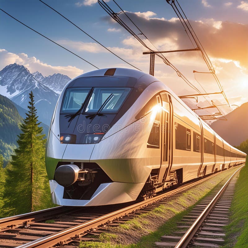 Modern High Speed Train at the Railway Station. Generative Ai Stock ...