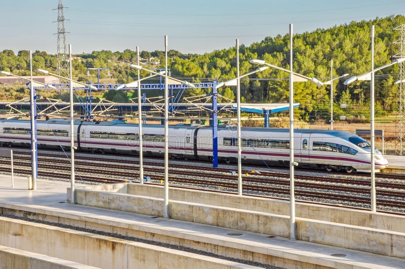 Modern High Speed Train is Ready at the Platform. Stock Photo - Image ...