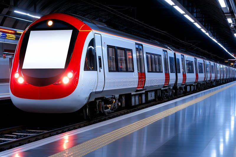A Modern, High-speed Train with Red and White Livery Stands at a ...