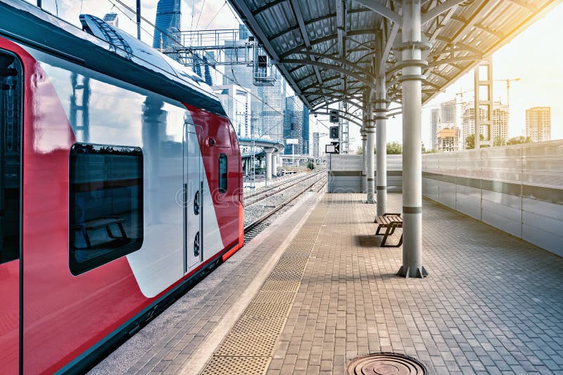 Modern High-speed Train Stands by the Platform. Stock Image - Image of ...