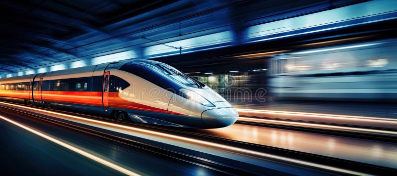 A Modern High-speed Train. High-speed Subway in the Subway Stock Image ...