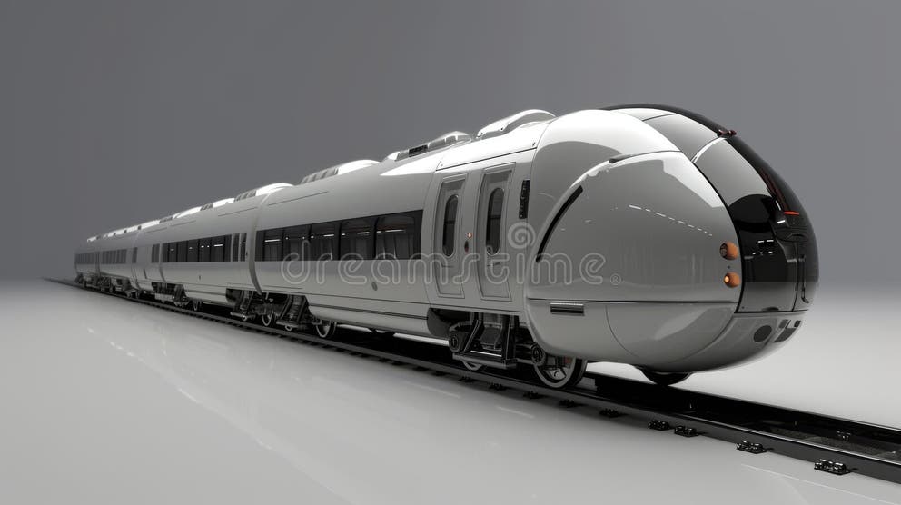 Modern High-speed Train on Tracks Stock Image - Image of railway ...