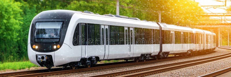 Modern High-Speed Train with Wireless Communication Technology, Concept ...