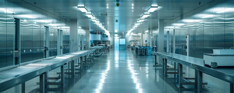 Modern High-tech Industrial Facility with Bright Lighting and Sleek ...