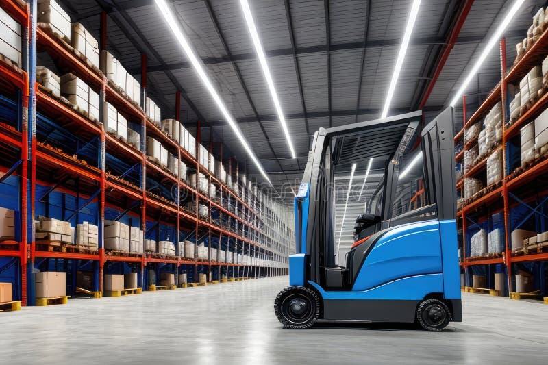 Modern High Tech Innovative Warehouse Logistics Displayed through Automation, Robotics and ...