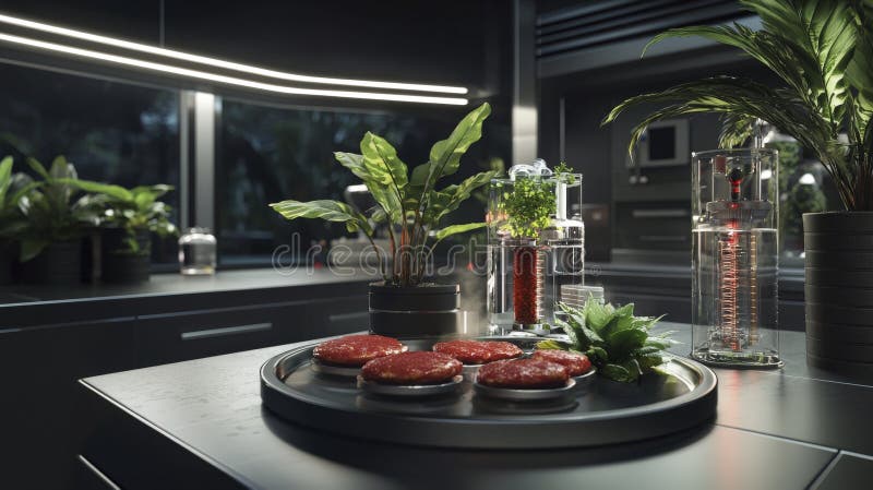 Modern High-tech Lab Innovations a Close-up View of Culinary ...