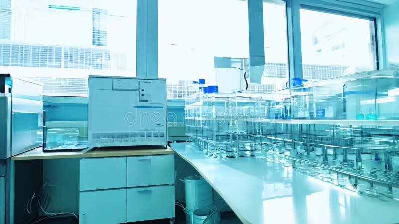 Modern High-Tech Laboratory Interior with Advanced Scientific Equipment ...