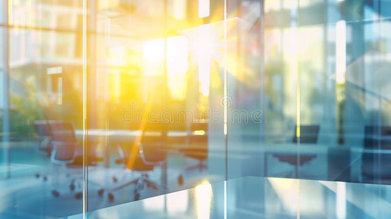 Modern High-tech Office. View through Glass with Reflections Stock ...