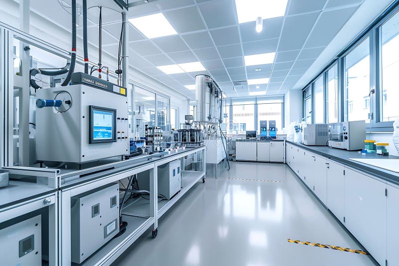 Modern, High-Tech Scientific Laboratory Interior with Advanced ...
