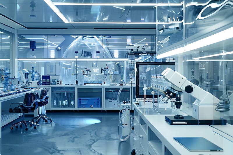 Modern, High-Tech Scientific Laboratory Interior Stock Illustration ...