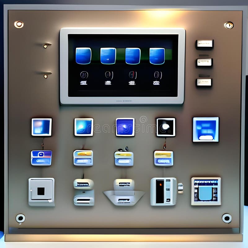 A Modern, High-tech Smart Home Control Center with Touchscreens ...