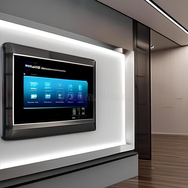 A Modern, High-tech Smart Home Control Center with Touchscreens ...