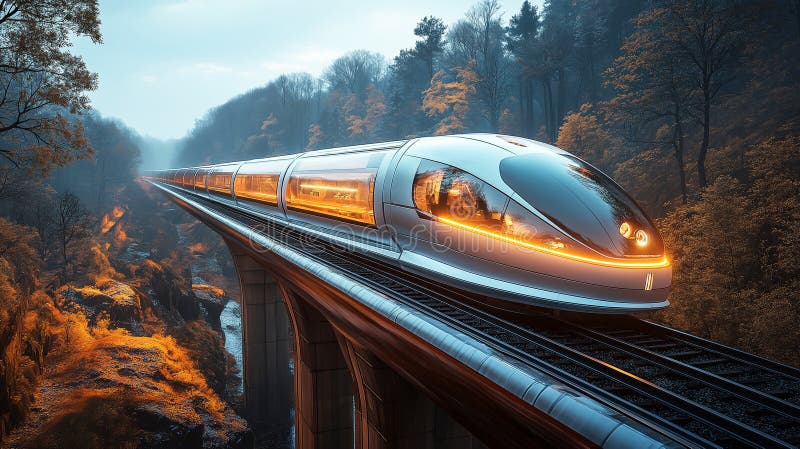 Modern High-tech Train with a Streamlined Shape. Soft Focus Stock ...