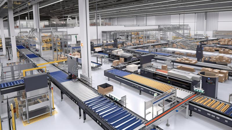 Modern High-Tech Warehouses with Efficient Product Packaging System ...