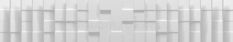 Wide White Cube Background Website Head 3D Illustration Stock ...
