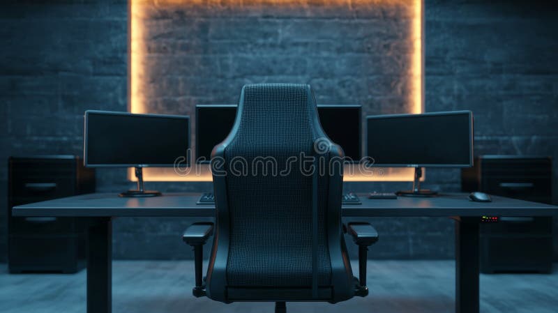 Modern High-Tech Workspace with Gadgets Stock Illustration ...