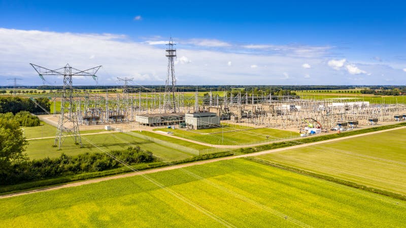 Modern High Voltage Transformation Power Station Stock Image - Image of ...