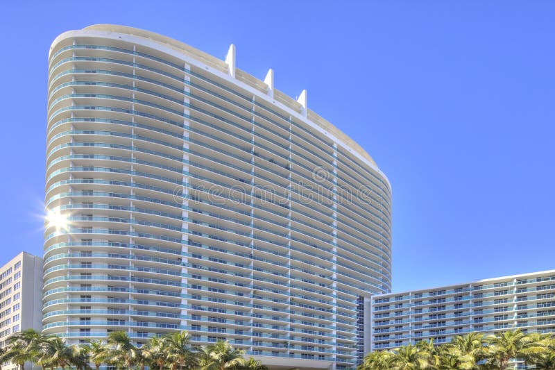 Highrise Living in Miami Beach Stock Image - Image of destination ...