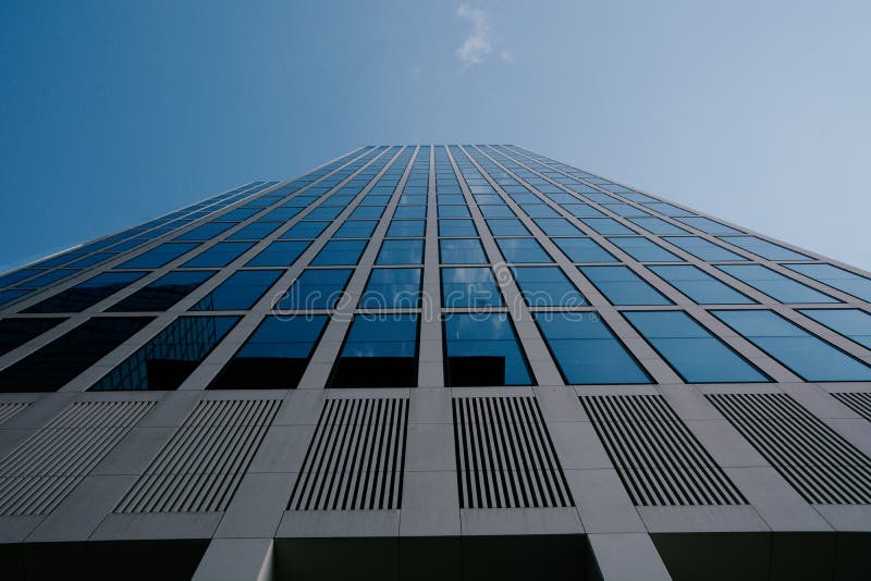 Modern Highrise Building Seen from Below Stock Photo - Image of ...