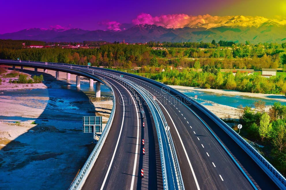 Modern Highway stock photo. Image of europe, autobahn - 37613598