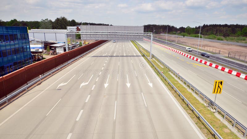 Road System on a Blue Cloudy Day.View on a Concrete Highway. Stock ...