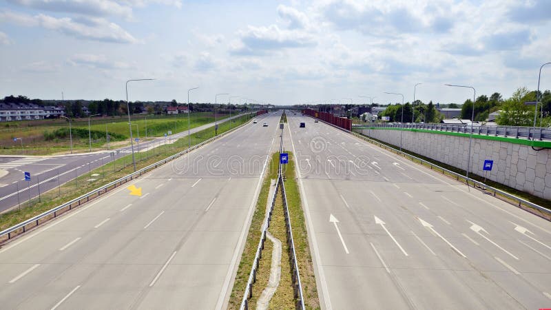 Road System on a Blue Cloudy Day.View on a Concrete Highway. Stock ...