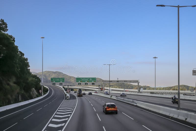 Modern Highway Scene in Urban Development, HK Dec 3 2024 Editorial ...