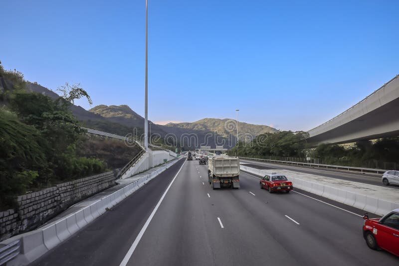 Modern Highway Scene in Urban Development, HK Dec 3 2024 Editorial ...