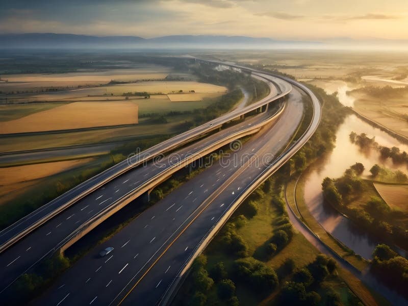 Modern Highways To All Access Point Stock Illustration - Illustration ...