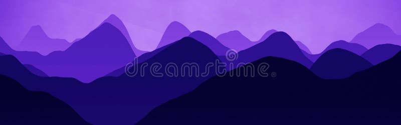 Modern Hills Ridges in the Dark Time Digital Drawn Background or ...