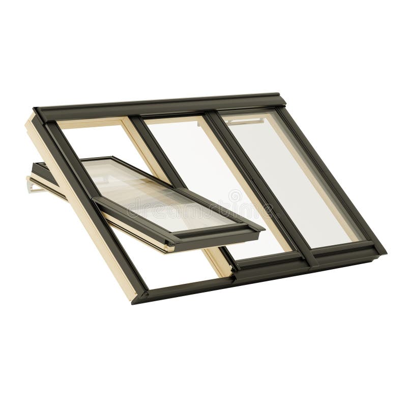Modern Hinged Skylight Windows with Black Frames and Triple Glazing ...
