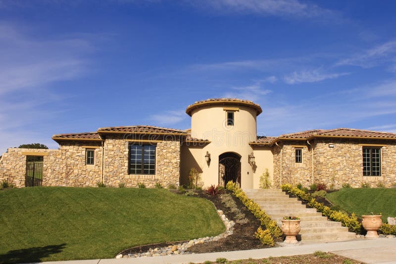 Modern Home stock image. Image of entry, rotunda, house - 12523601