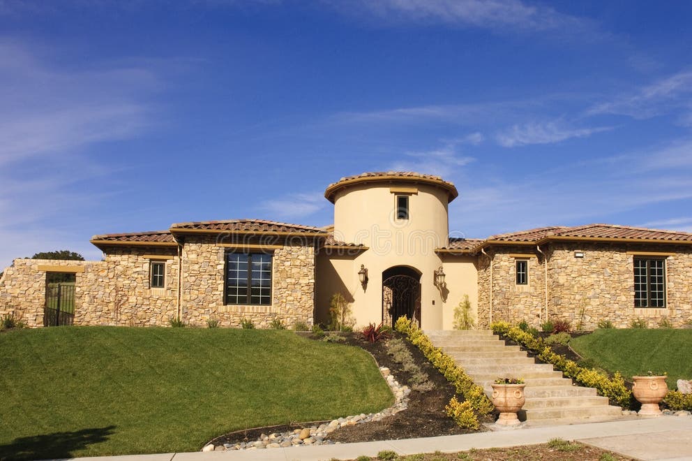 Modern Home stock image. Image of entry, rotunda, house - 12523601