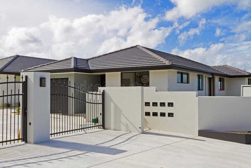 Modern home stock image. Image of expensive, lawn, dwelling - 18891749