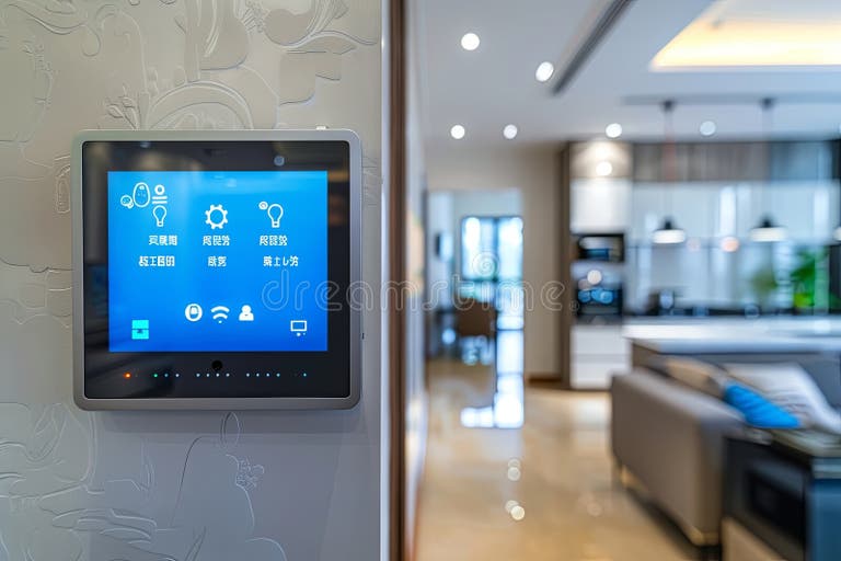A Modern Home Automation Control Panel with a Sleek Touchscreen ...