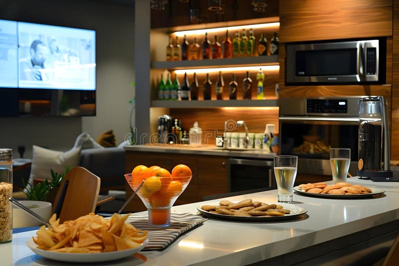 Modern Home Bar Design, a Relaxing Evening with Snacks and Drinks in a ...