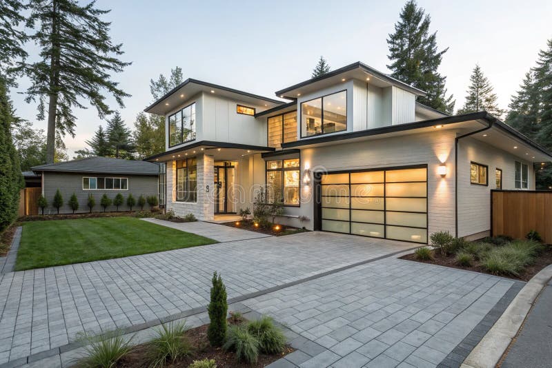 Exterior View of a Modern Home Built To ADU Specs Stock Illustration ...