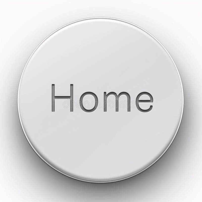 Modern Home Button in Sleek Silver Design. Generative Ai Stock ...
