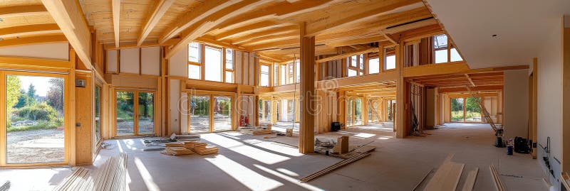 Modern Home Construction Timber Frame Interior the Interior of a Modern ...