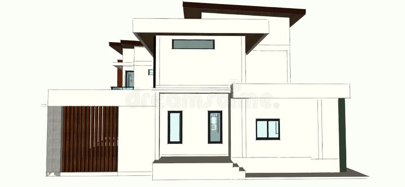 Modern home design stock illustration. Illustration of lifestyle - 53567868