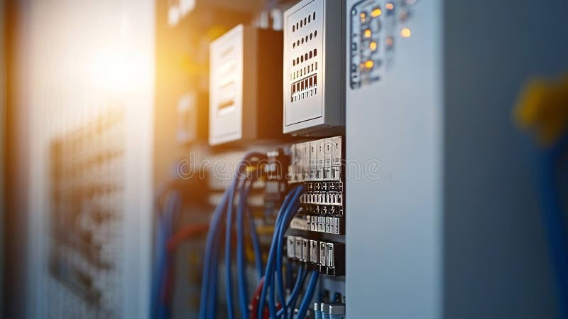 Modern Home Electrical Panel Neat Wiring and Circuit Breakers Under ...