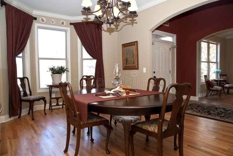 Modern Home/Entry/Dining Room Stock Image - Image of modern, antiques ...