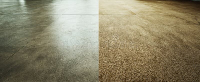 Modern Home Flooring Design with Contrasting Ceramic Tiles and Carpet ...