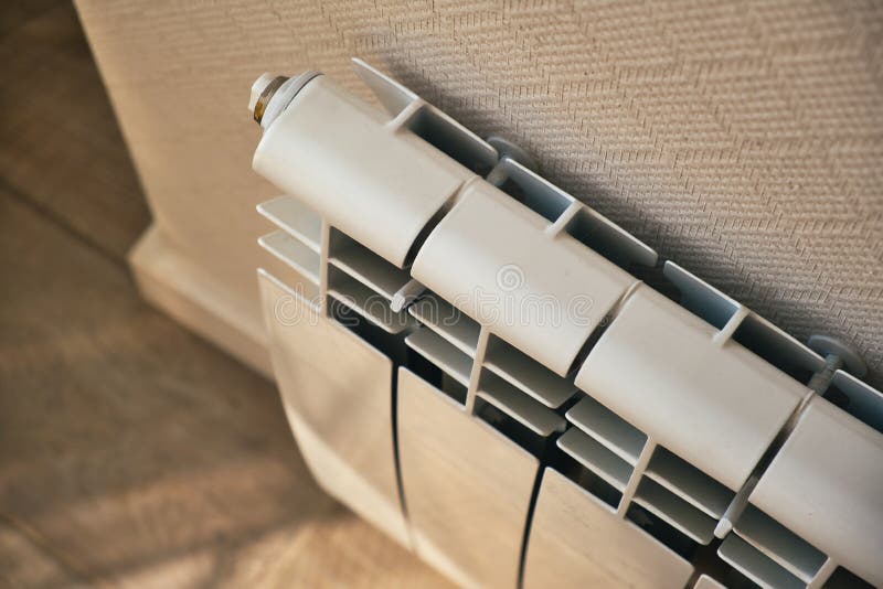 Modern Home Heating Radiator on the Wall. Bimetal, Aluminium Radiator ...