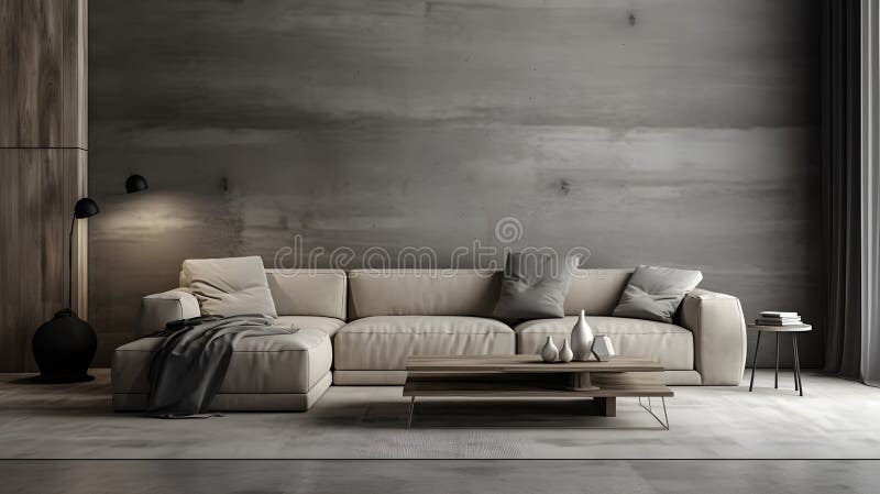 Modern Home Interior Background, Wall Mock Up, 3d Render. AI Generated ...