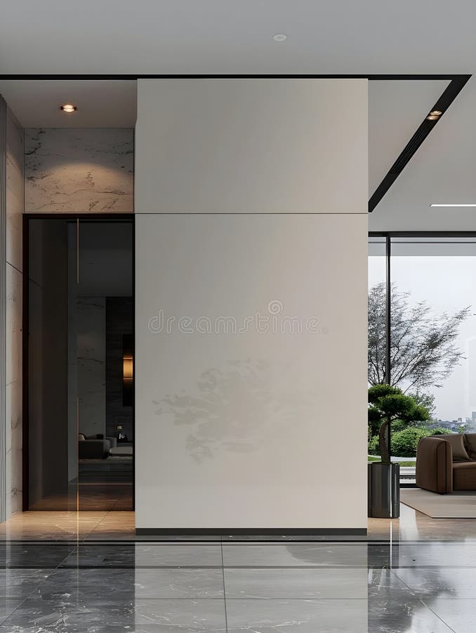 Modern Home Interior with Clean Wall Design Generative AI Stock ...