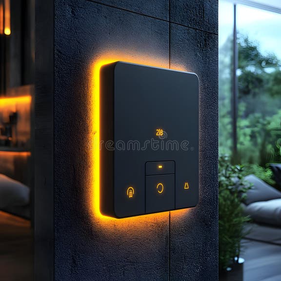 Modern Home Interior Design with Illuminated Smart Panel 3D ...